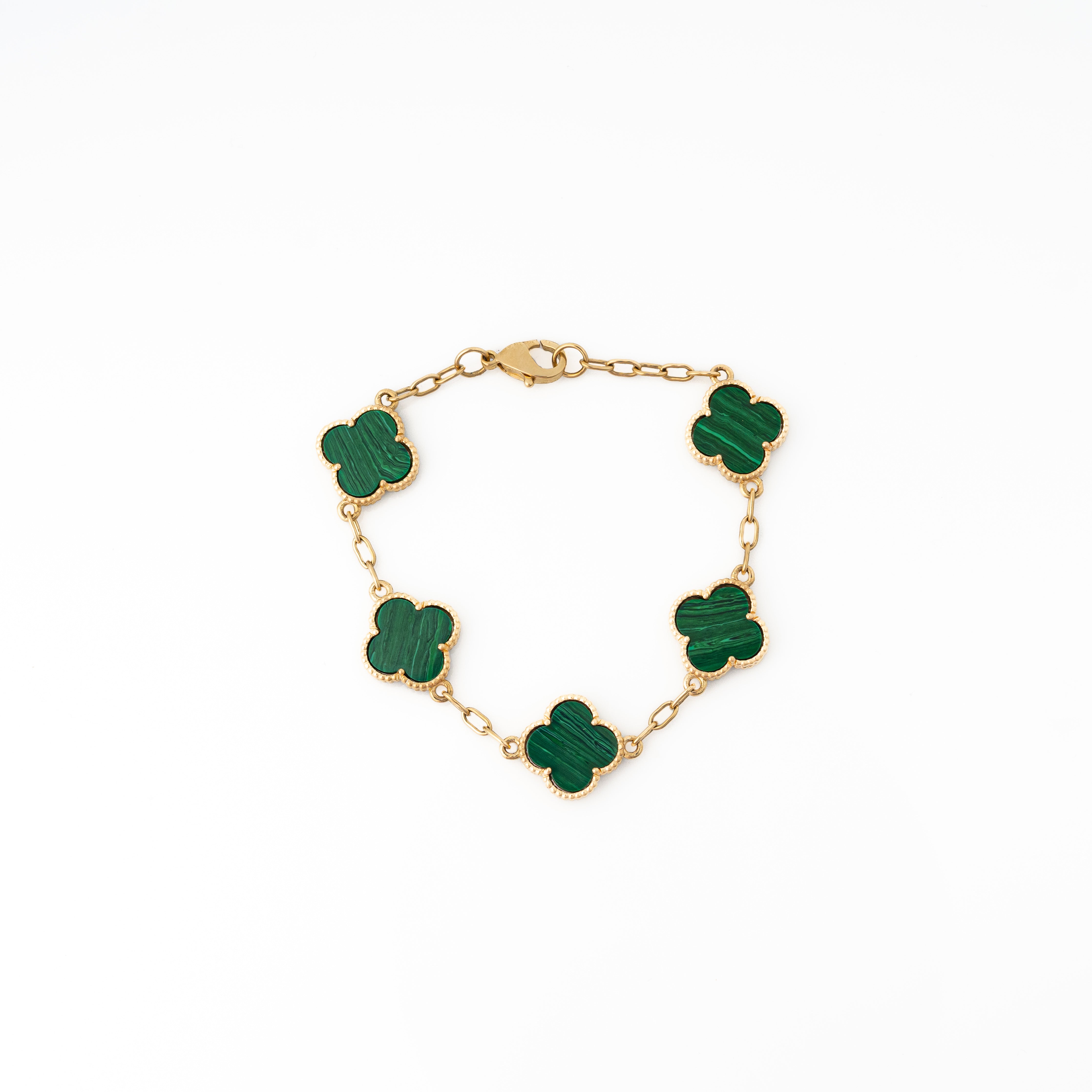 Pulsera Trébol Verde 17cm – La Guaca Joyeros
